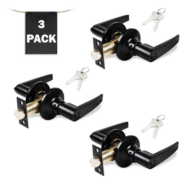 Premier Lock Complete Entry Lever Set with Single Cylinder Deadbolt ...