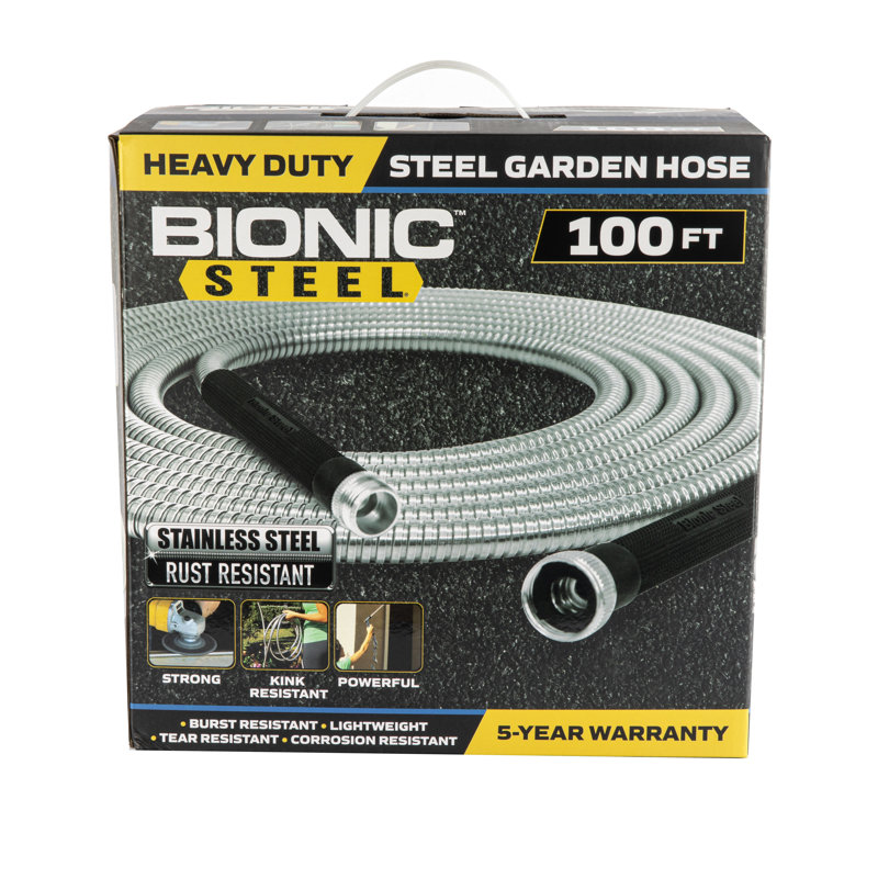 AsSeenOnTv Bionic Steel Garden Hose 304 Stainless Steel Metal Hose ...