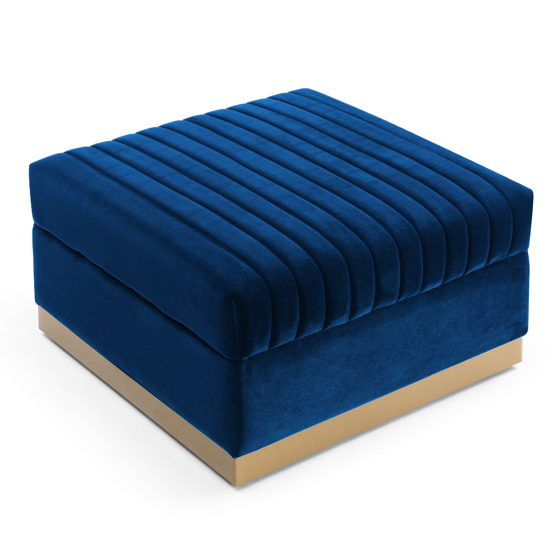 Mercer41 Big Size Modern Foot Rest - Vertical Channel Velvet , Black ...