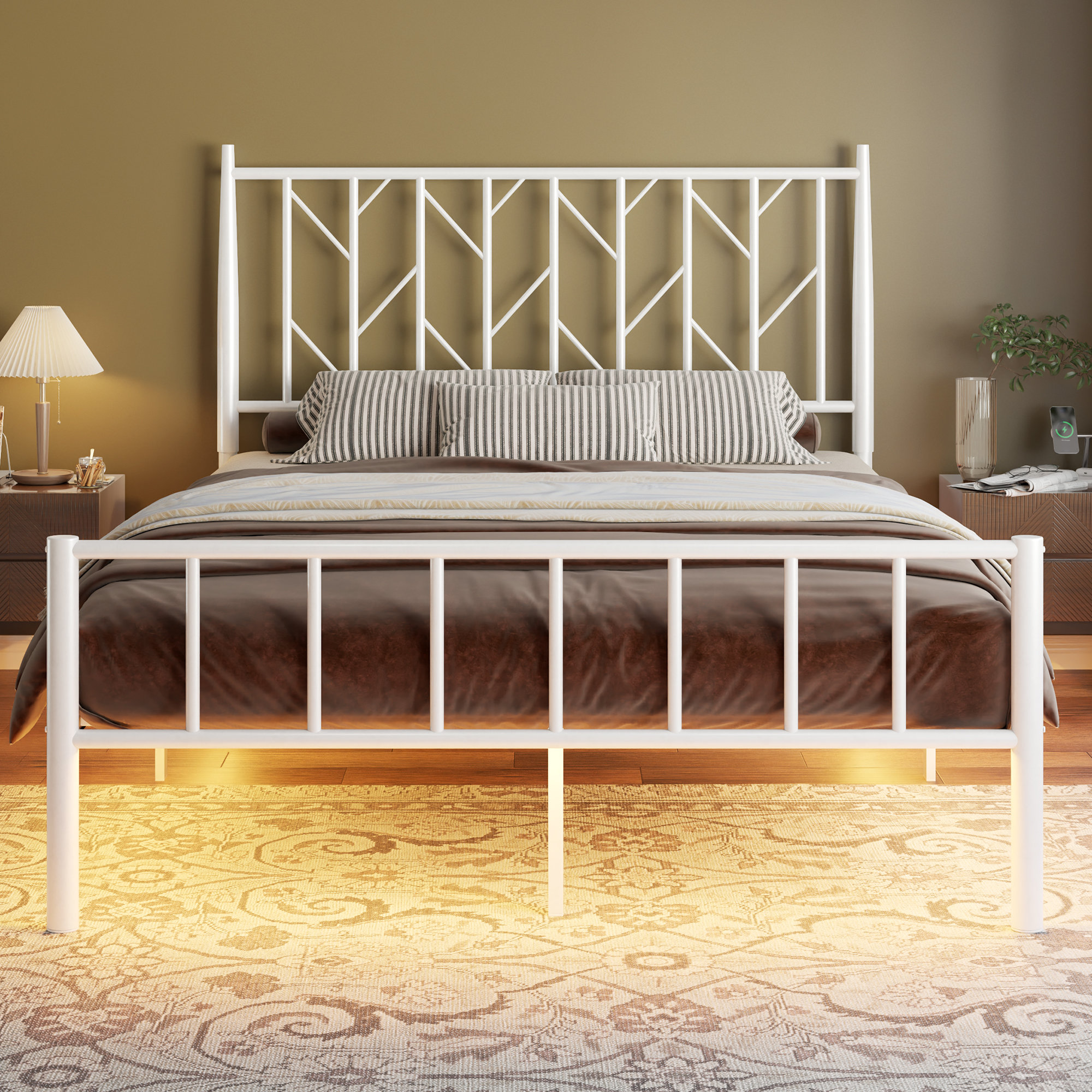 Wrought Studio Kasadie Metal Slat Storage Bed with LED Lights & Reviews ...