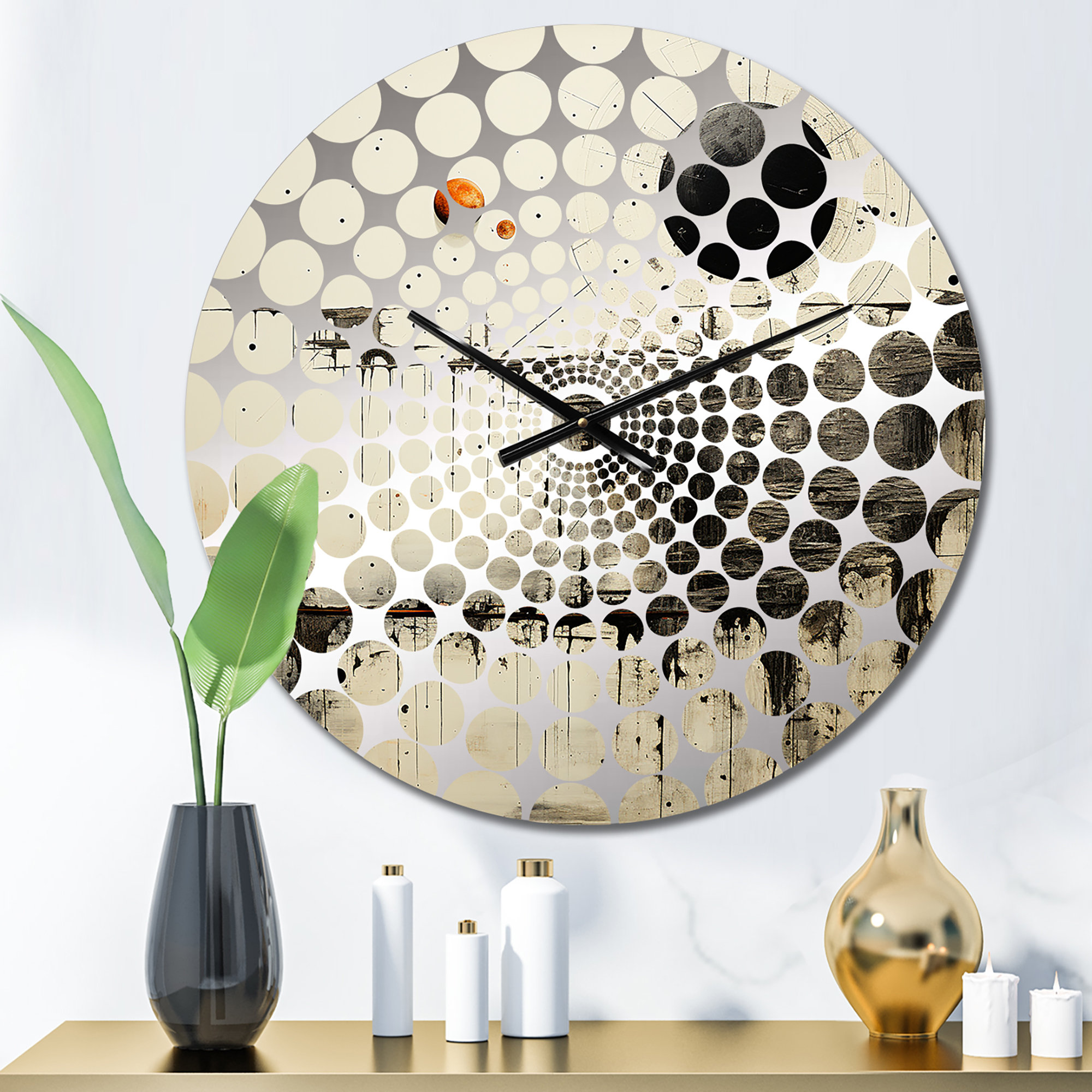 East Urban Home Zachari - Abstract Painting Wall Clock | Wayfair