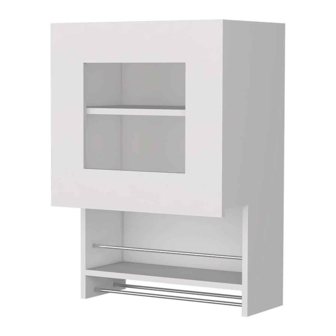 Ebern Designs Nolan White Spice And Towel Rack Kitchen Wall Cabinet ...