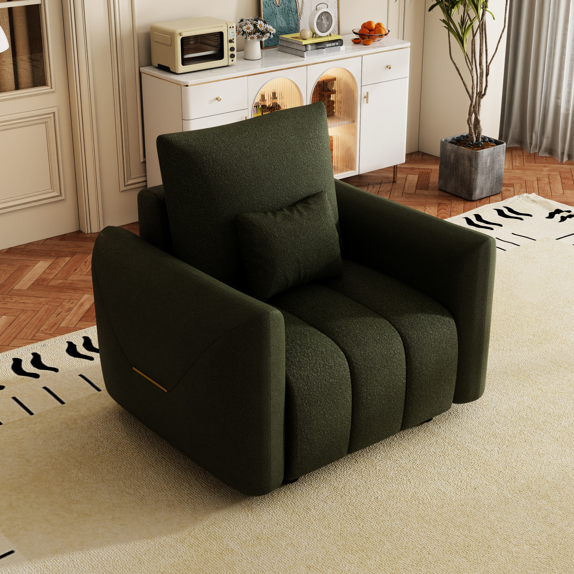 House of Hampton® Soft Fabric For Comfortable Seating - Home Office Elegant Army Chair Comfy ...