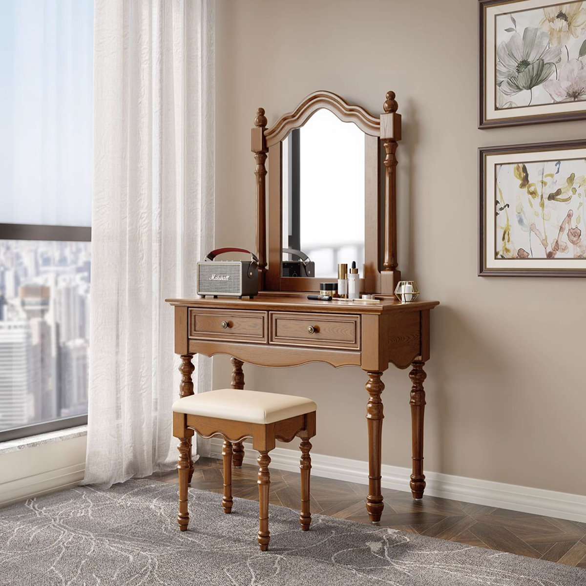 Canora Grey 63.39" Light brown Standard Solid + Manufactured Wood ...