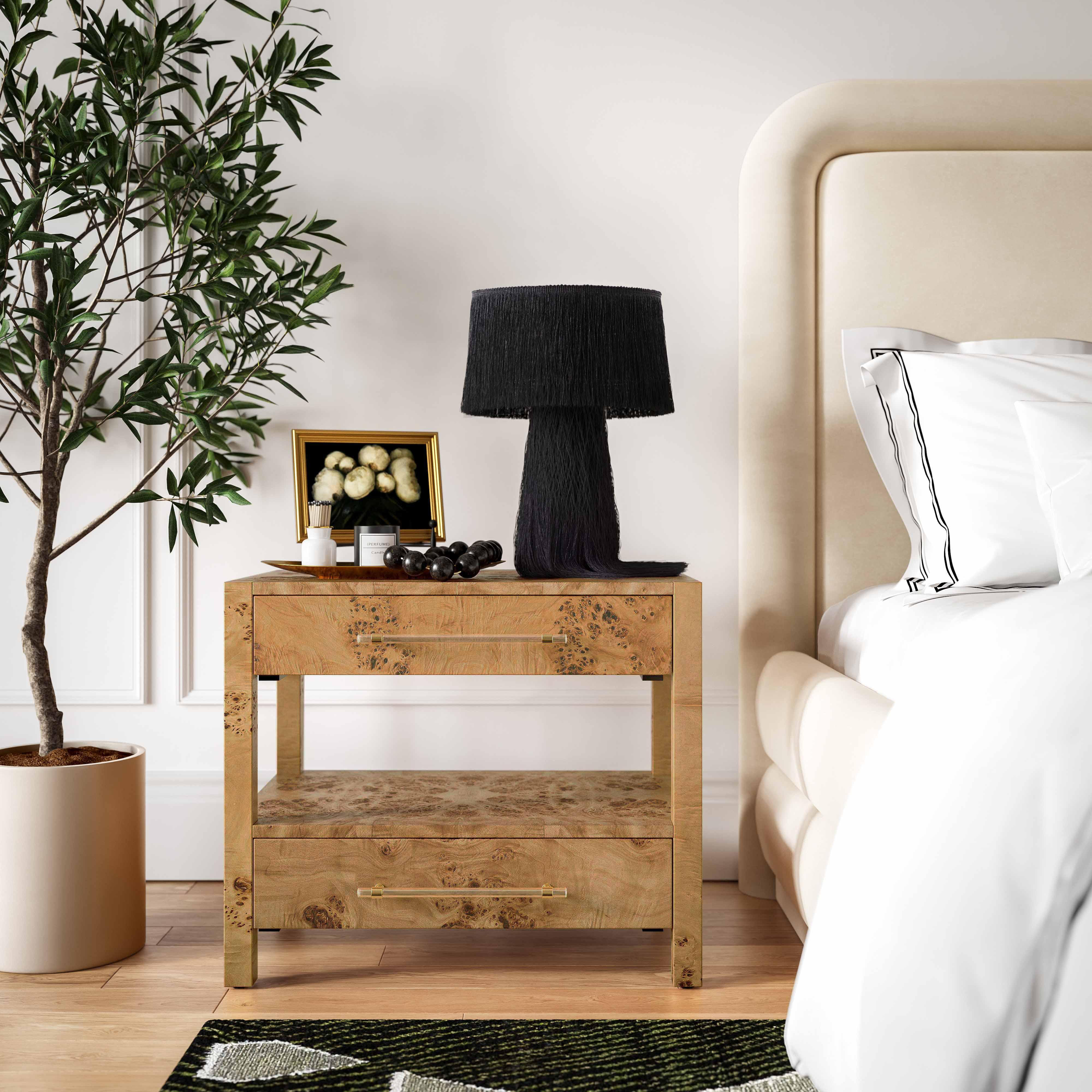 Ebern Designs Brandyss Honey Burl Nightstand - Wayfair Canada