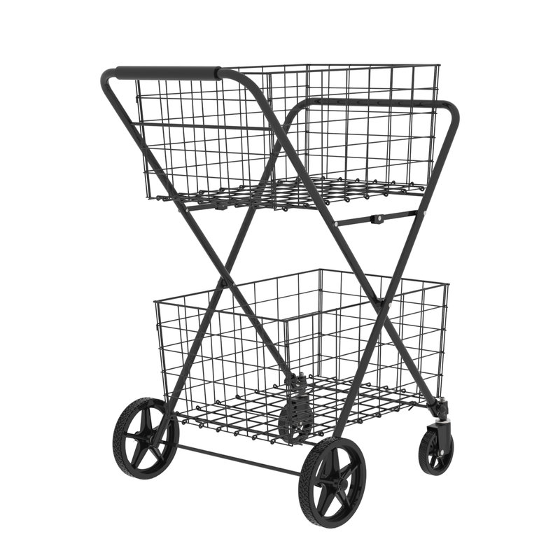 Polyfurniture Extra Jumbo Shopping Cart,2 Layers Grocery Cart on Wheels ...