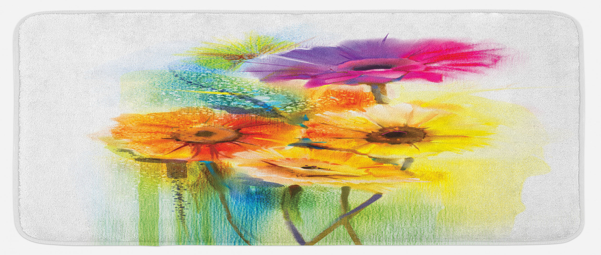 East Urban Home Gerber Daisy Kitchen Mat | Wayfair