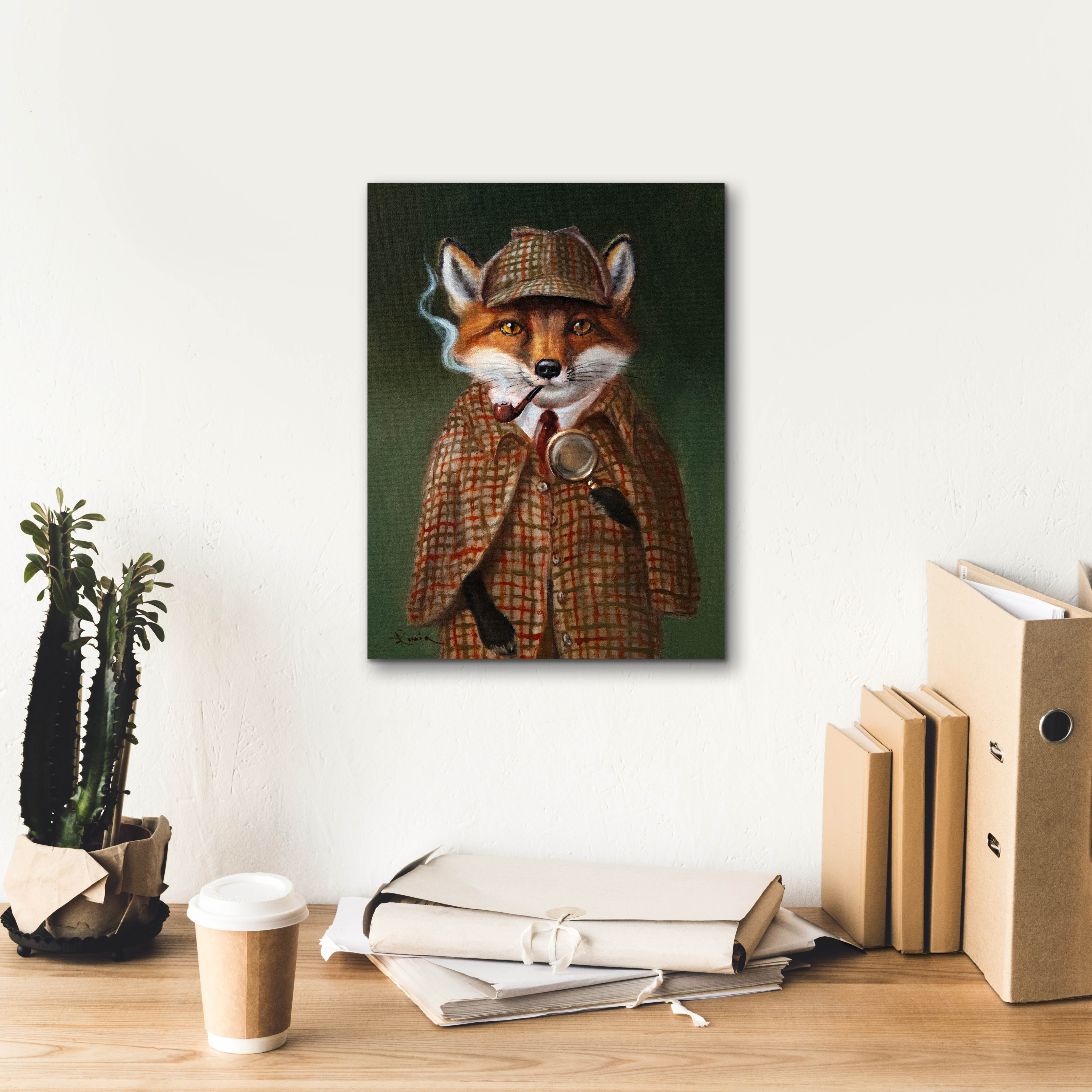 Charlton Home® 'Detective Fox' by Lucia Heffernan Canvas Wall Art | Wayfair