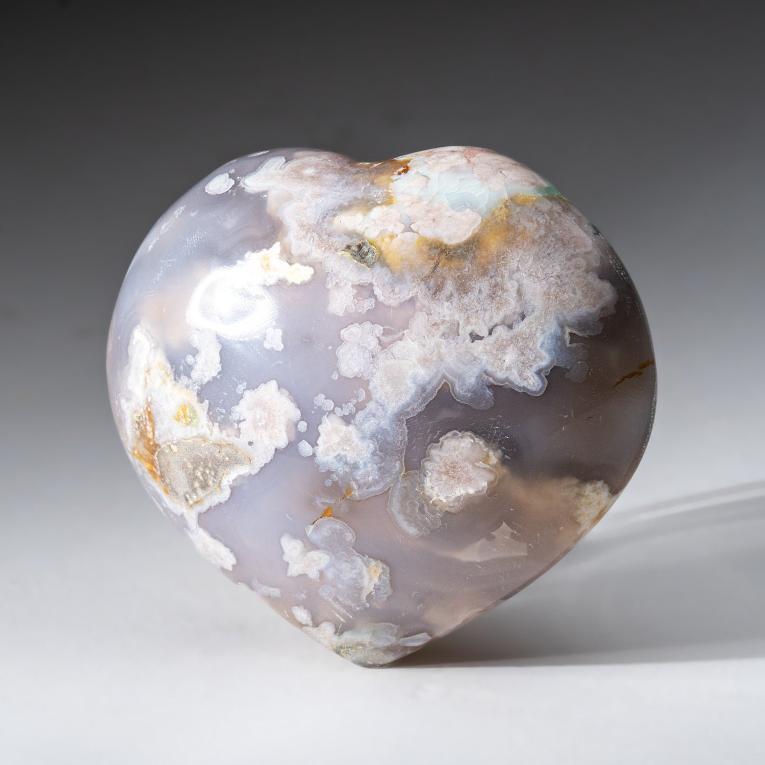 Astro Gallery of Gems Genuine Polished Flower Agate (Large) Heart from ...