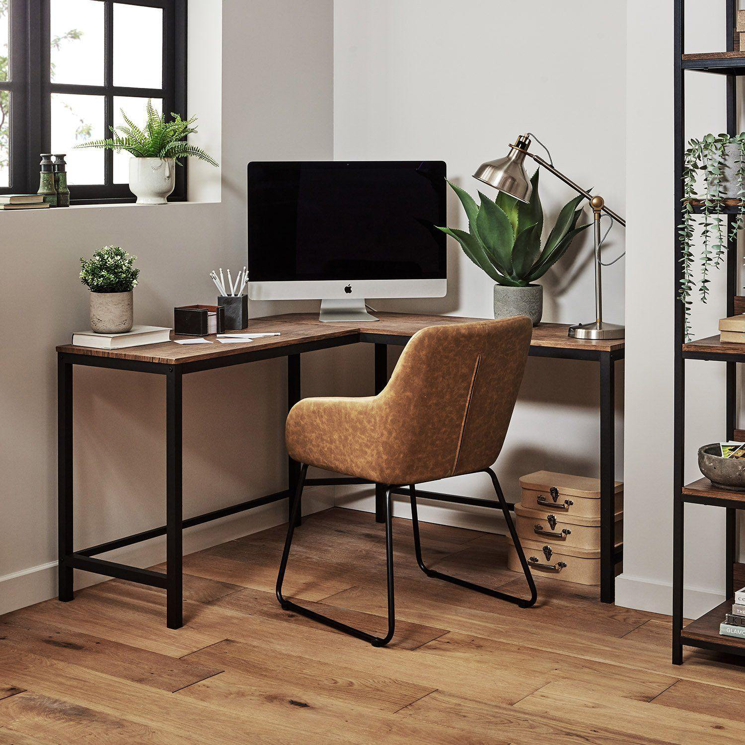 Borough Wharf Alodie 130Cm W L-Shaped Computer Desk and Chair Set ...