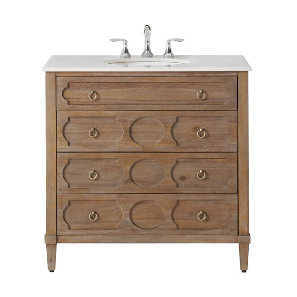 August Grove® Asellus 48'' Single Bathroom Vanity with Marble Top ...