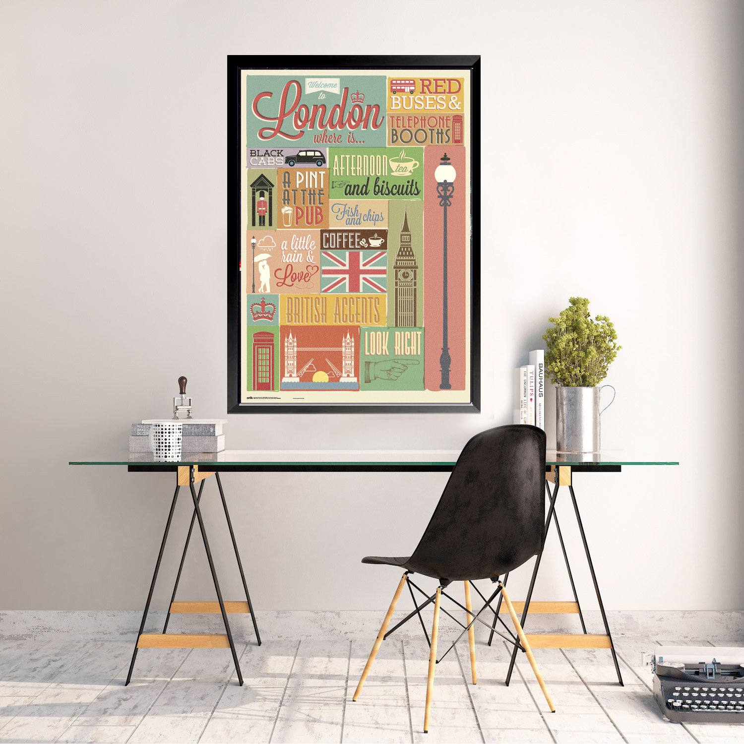 Trinx FRAMED LONDON CITY SITES 36x24 CITY Art Print Poster | Wayfair