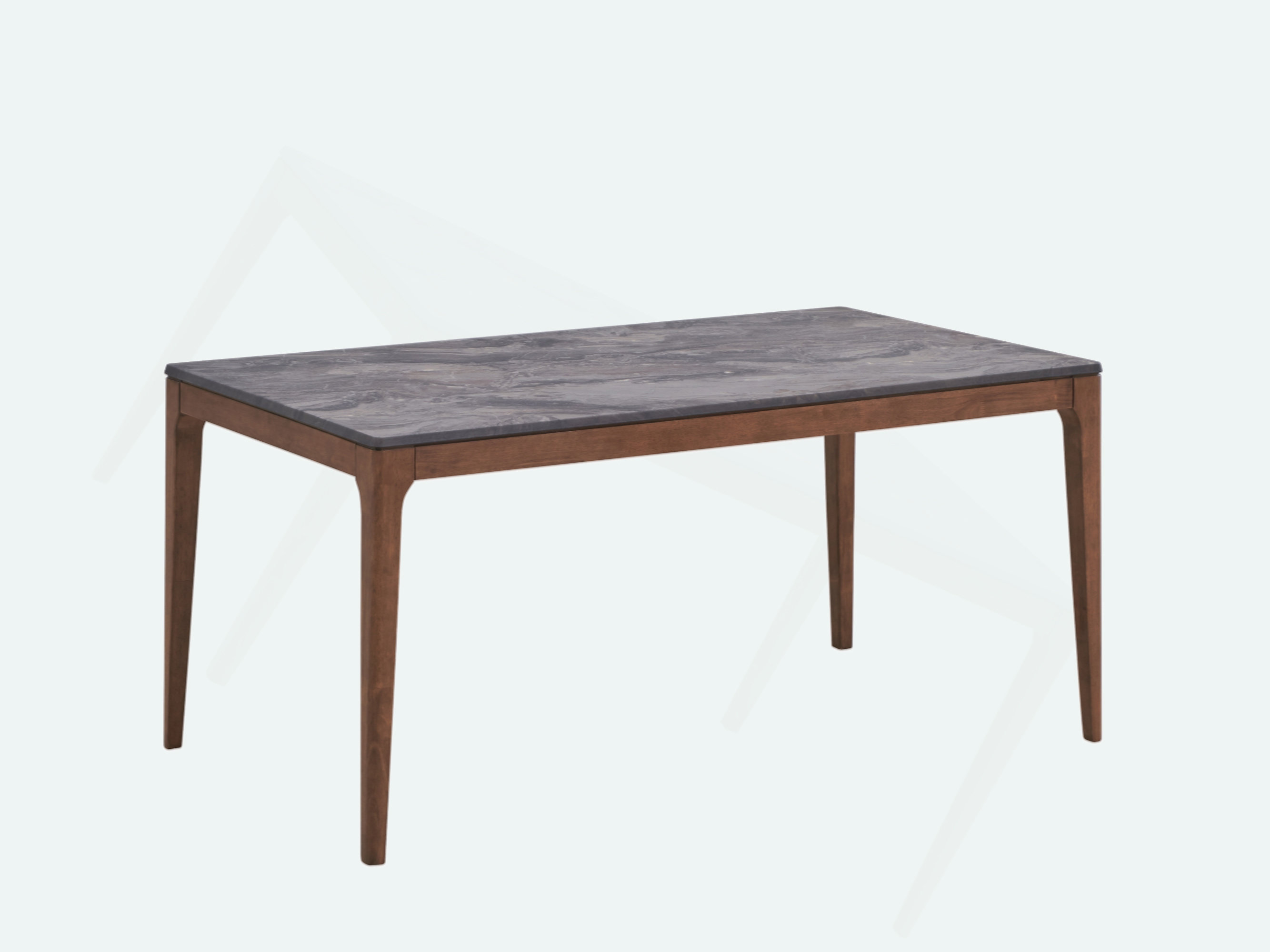 Brayden Studio® Engineered Stone Top & Walnut Finish Dining Table | Wayfair