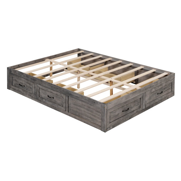 Red Barrel Studio® High-Quality Sturdy Construction Platform Bed with 6 ...