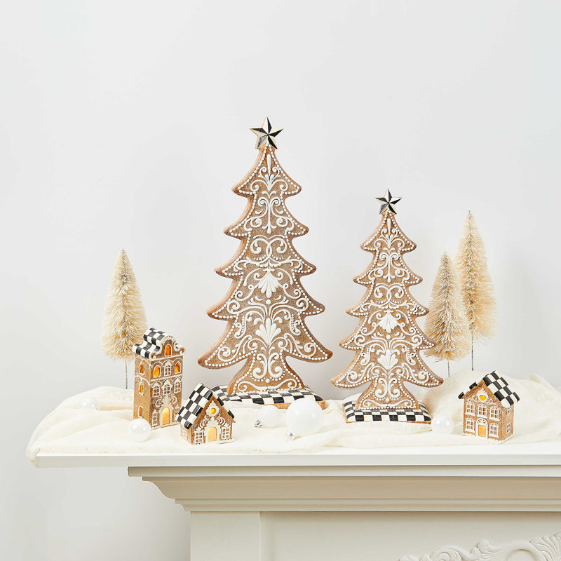 MacKenzie-Childs Courtly Check® 3 Piece Gingerbread Illuminated Mini ...