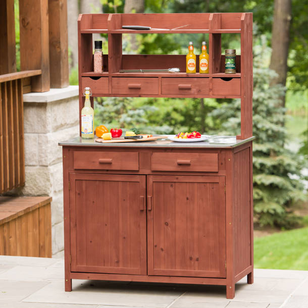 Leisure Season Outdoor Entertainment Solid Wood Bar Counter & Reviews ...