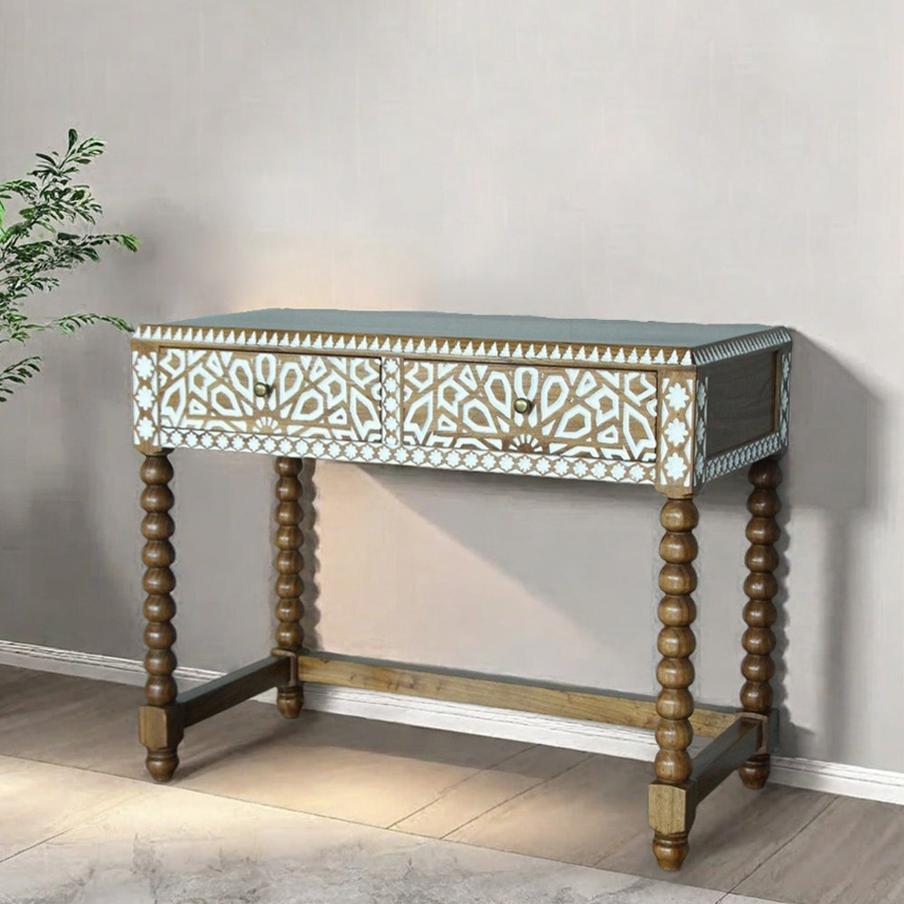 Bungalow Rose Bohemian Style Solid Wood Console Table | Wayfair