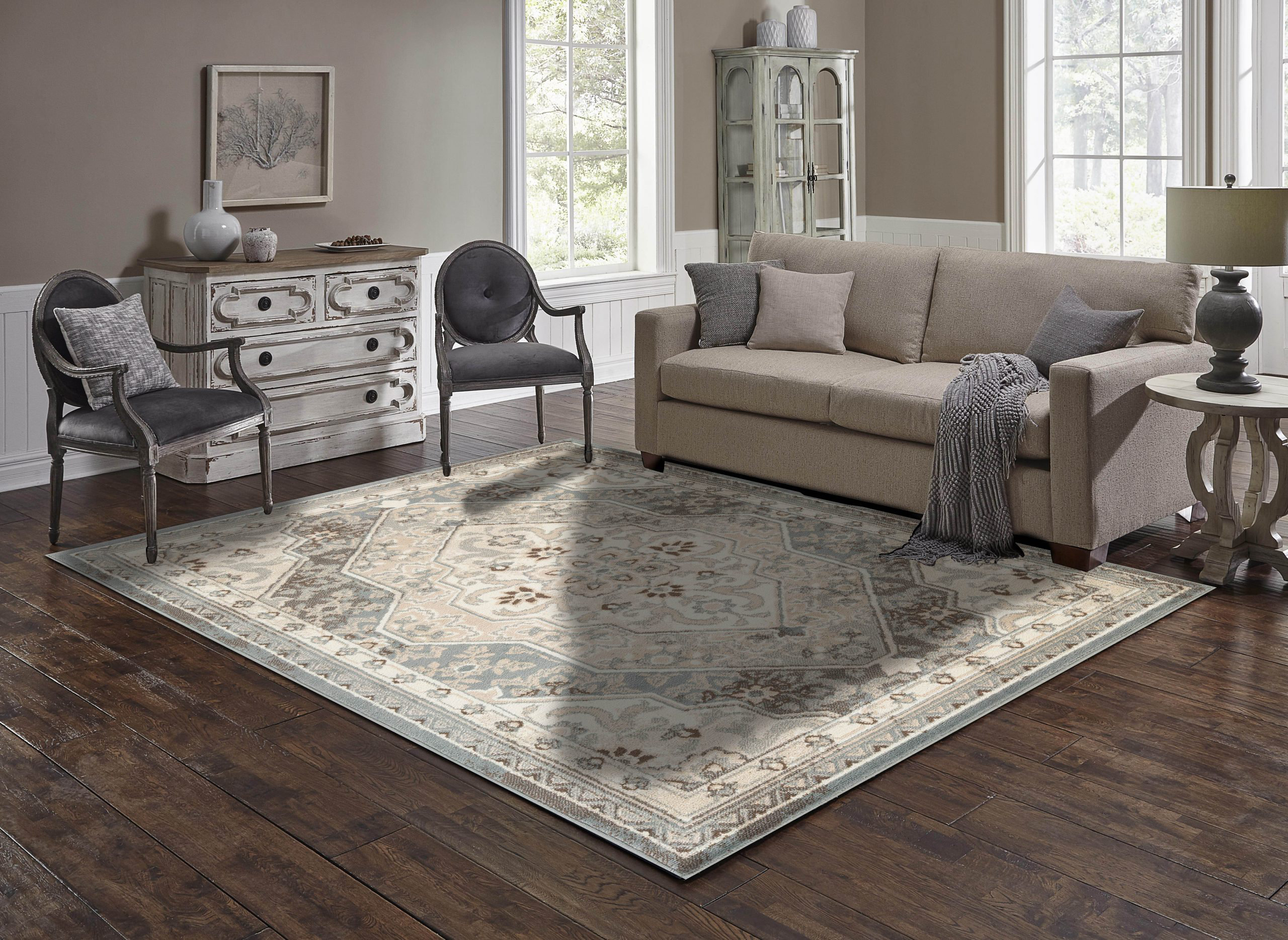 L'Baiet Mindoro Light Blue/Beige/Brown Oriental Area Rug | Wayfair