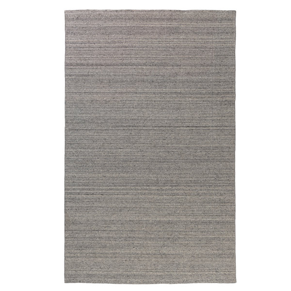 Ebern Designs Modern Solid Hand-Made Hand-Woven Wool/Cotton Area Rug ...
