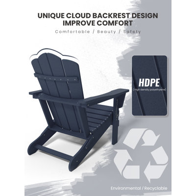 Rosecliff Heights HDPE Folding Adirondack Chair & Reviews | Wayfair