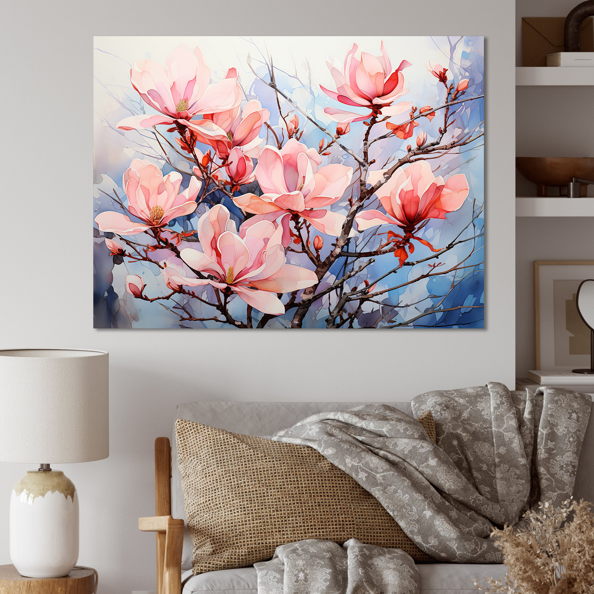 Winston Porter Lavish Magnolia Tree IV On Canvas Print | Wayfair