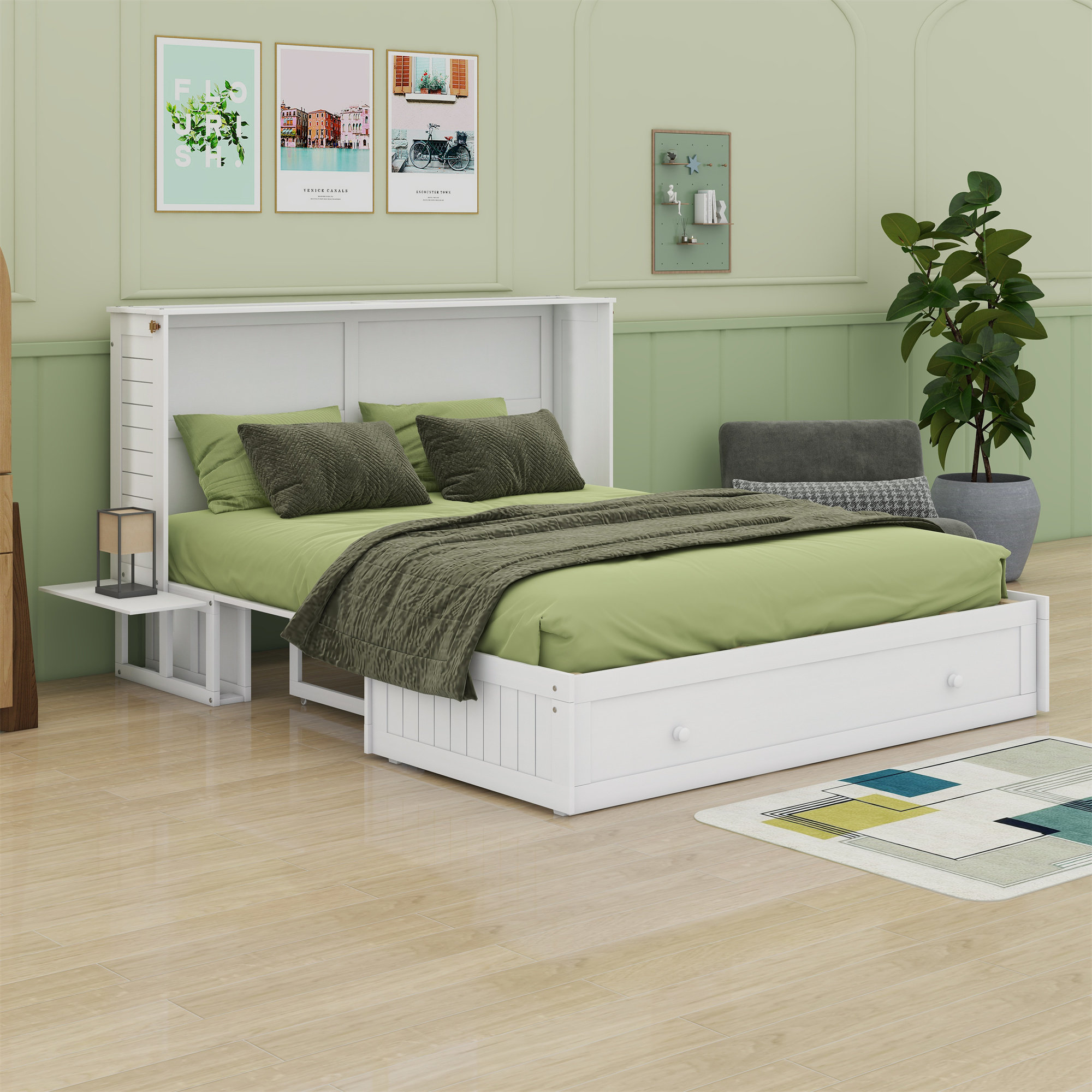 Red Barrel Studio Murphy Bed With Drawer And Little Shelves - Wayfair ...