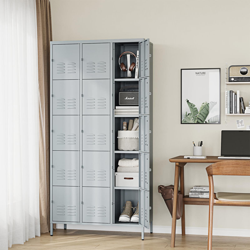 Steelcube 35.4 Inch Wide Metal Large Employee Locker With 15 ...