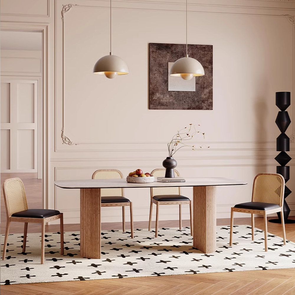Pakloer French cream style simple dining table sets | Wayfair