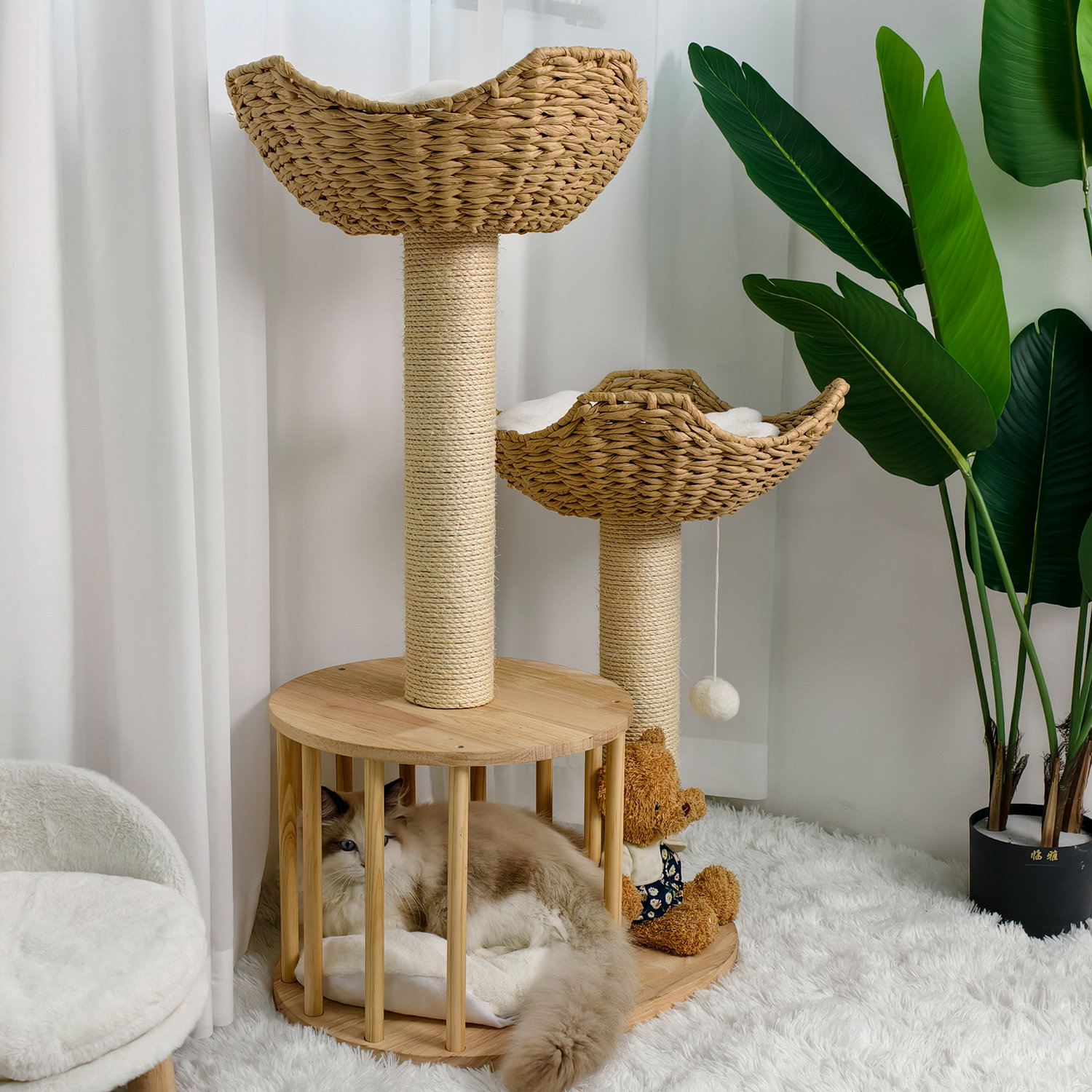 Tucker Murphy Pet™ 39" Modern Cat Tree, Cute Cat Tower Luxury Cat Condo ...