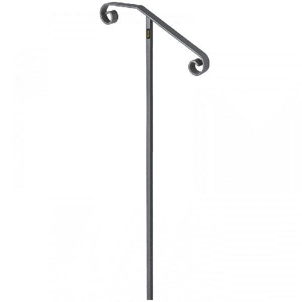 Stellweilan Tessberg Single Post Handrail Wrought Iron Post Mount Step ...
