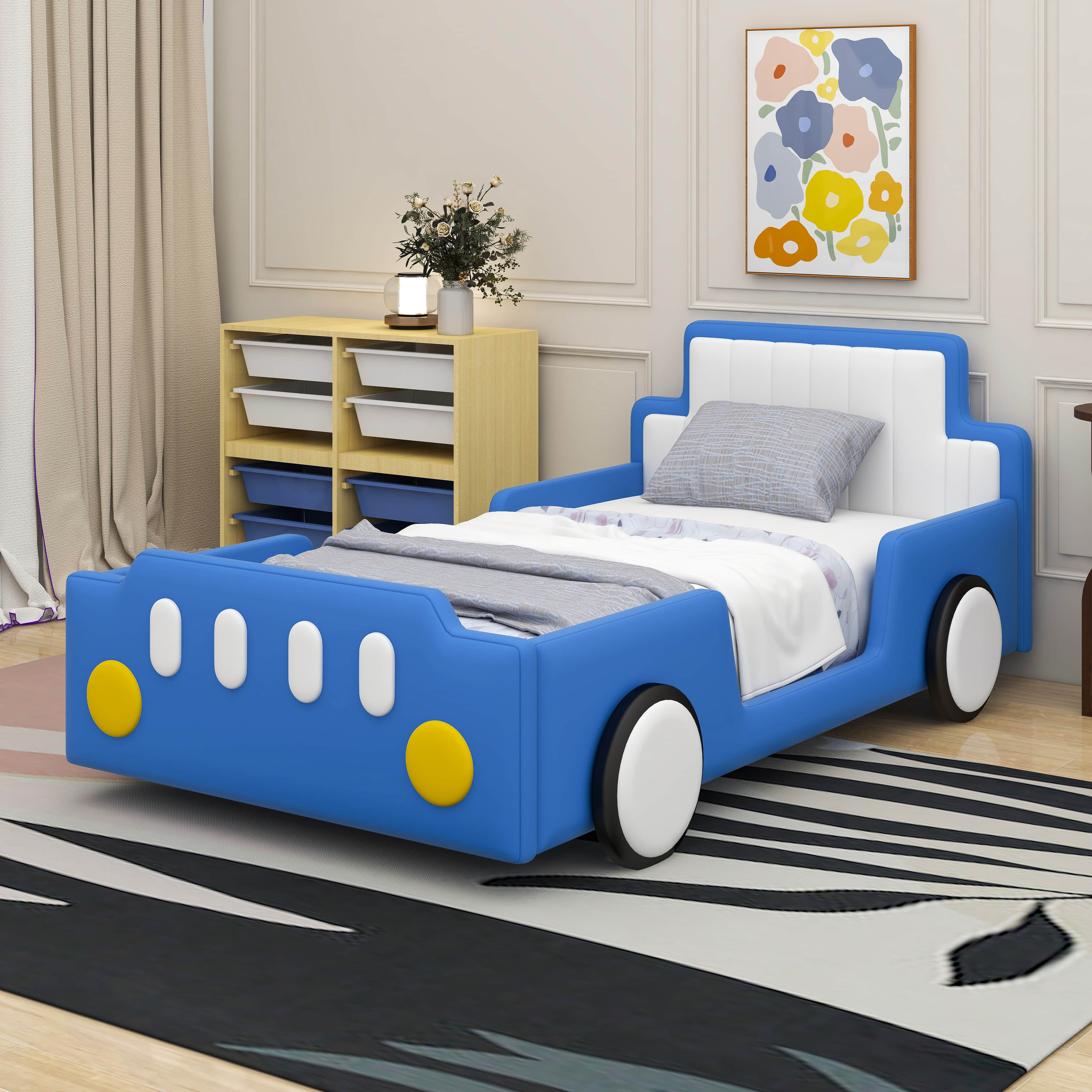 Zoomie Kids Alfino Race Car-Shaped Platform Bed with Wheels - Wayfair ...