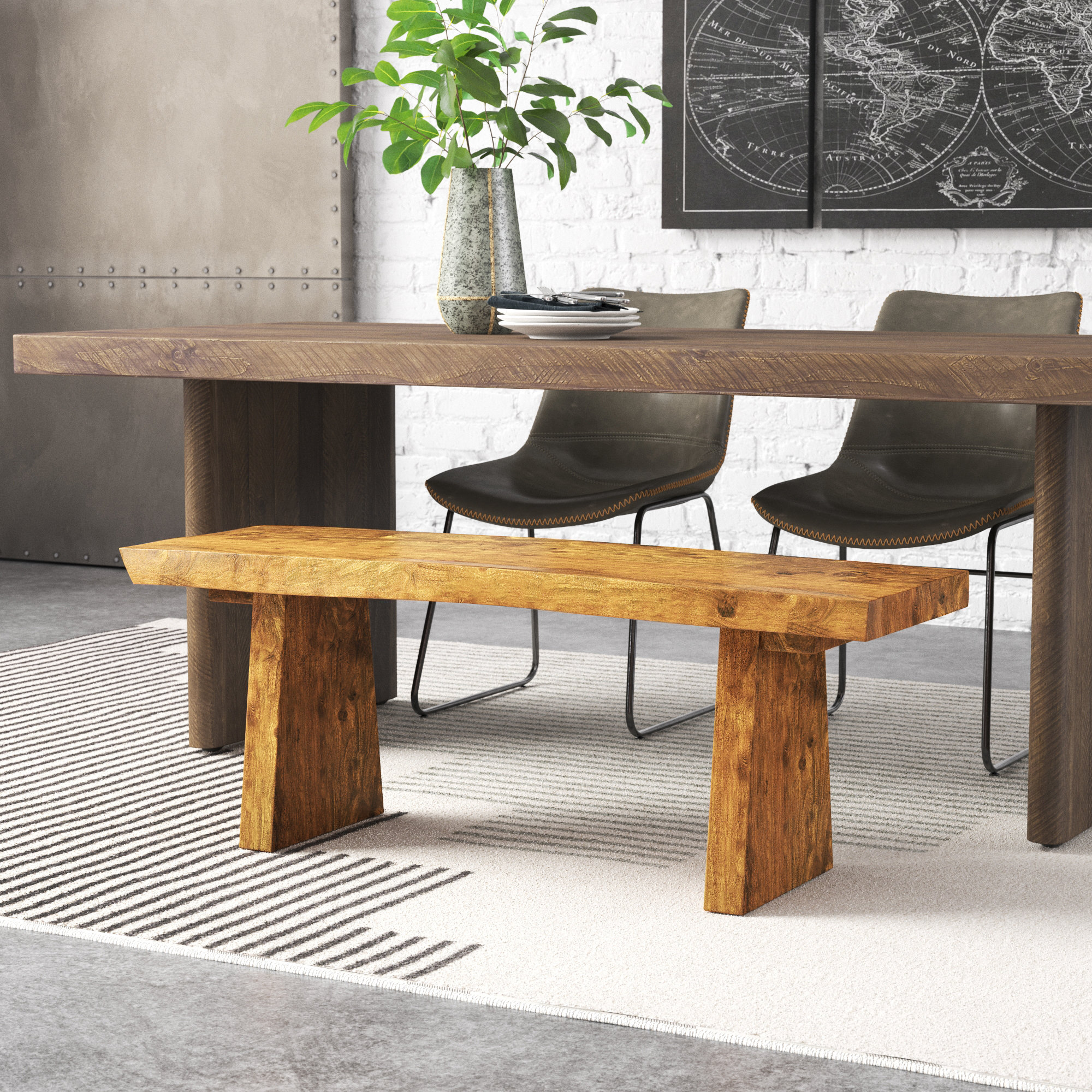 Steelside™ Kristofer Solid Wood Bench & Reviews | Wayfair