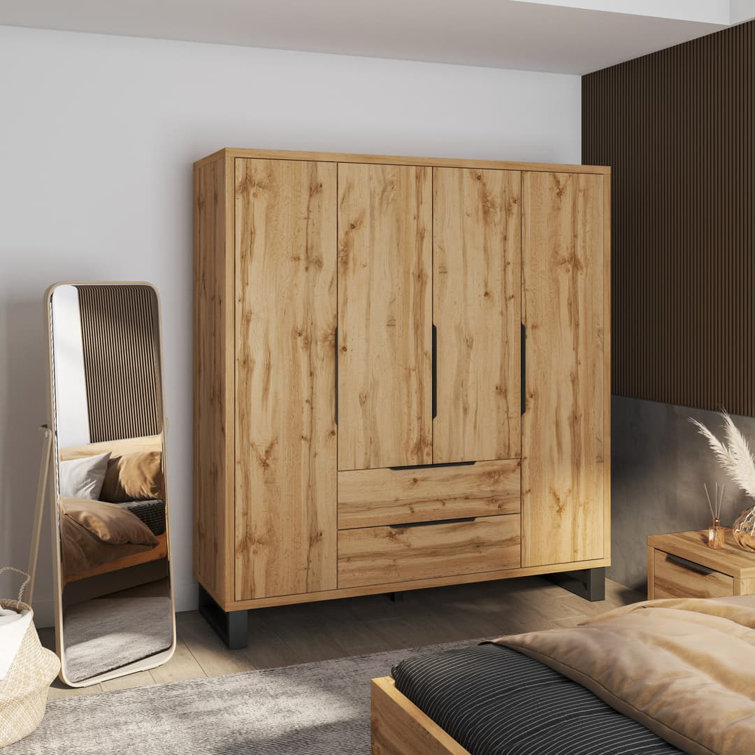 Union Rustic Alexandria 4 Door Manufactured Wood Wardrobe | Wayfair.co.uk