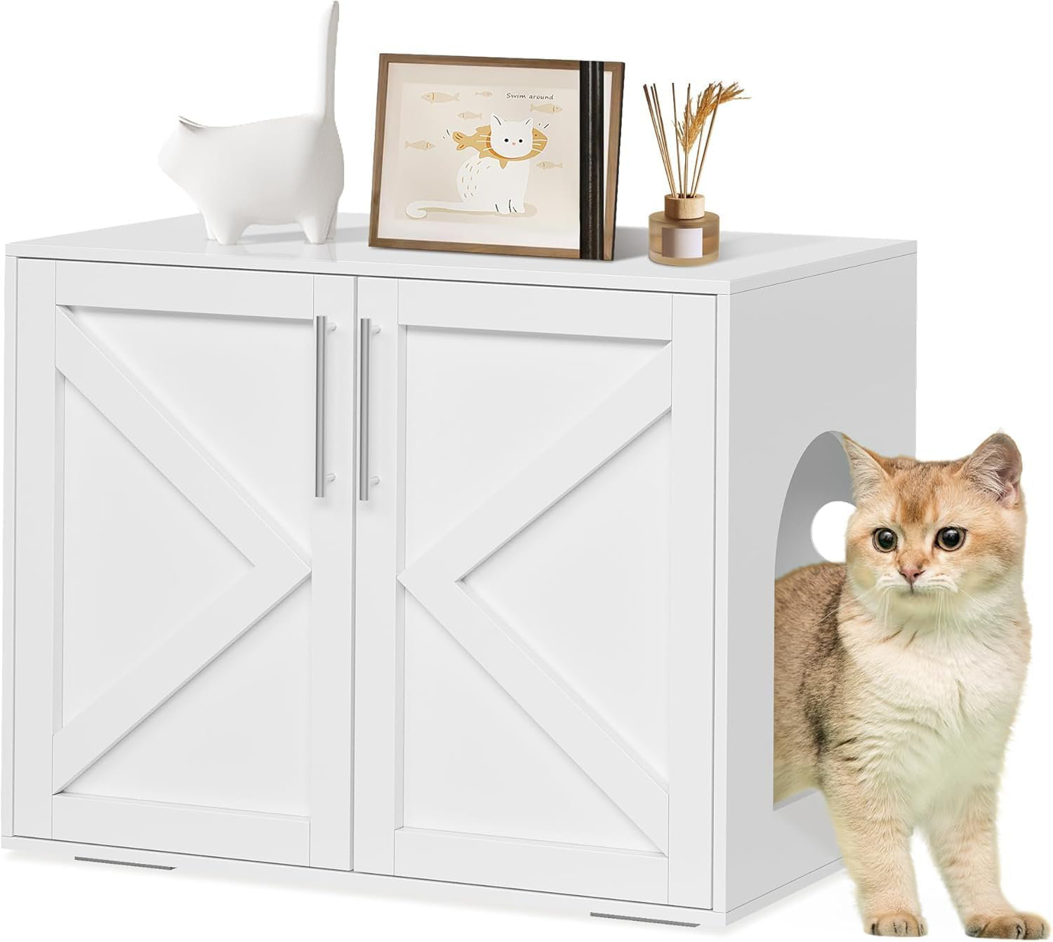 Tucker Murphy Pet™ Cat Litter Box Enclosure, Hidden cat Litter Box ...