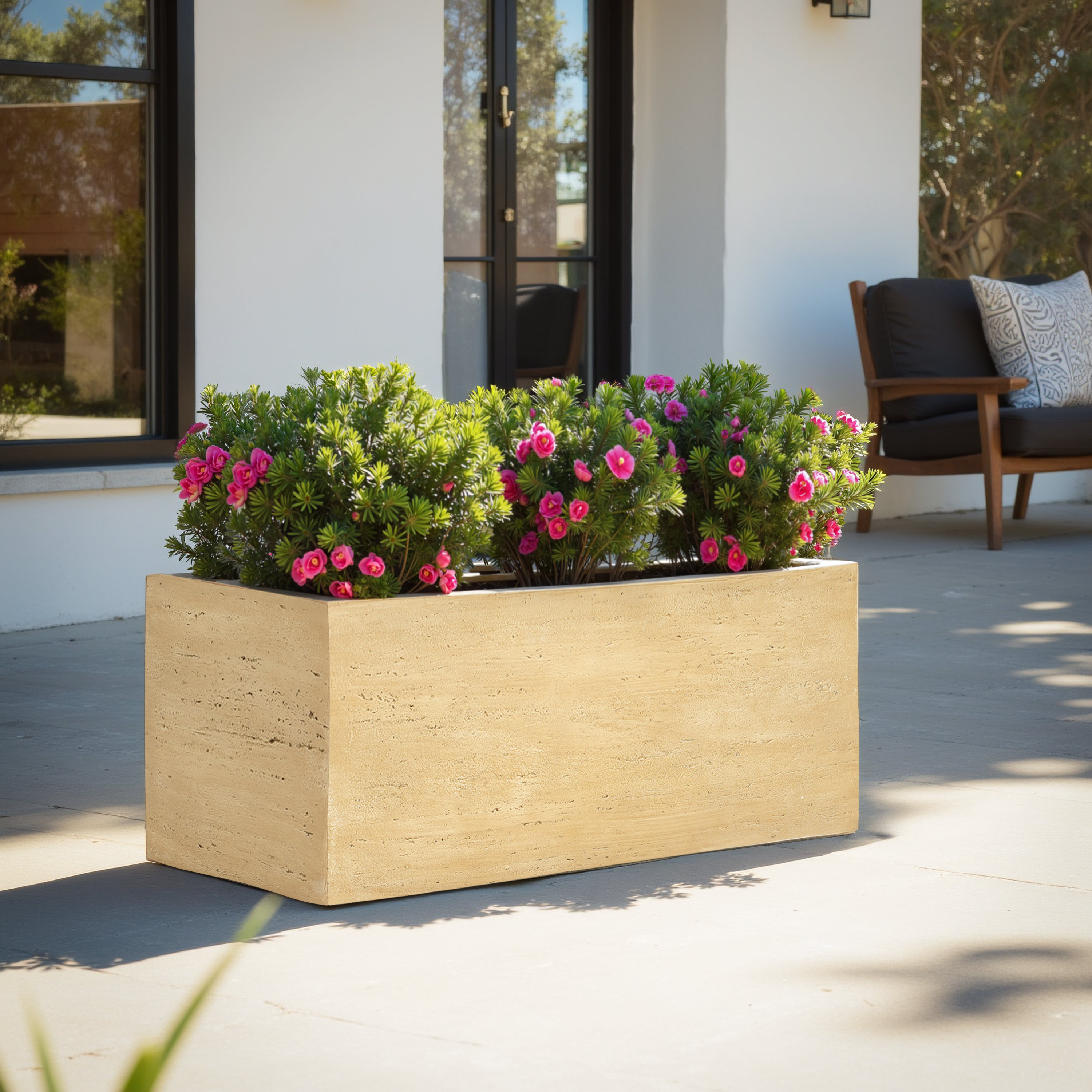 Ebern Designs MGO Handmade Rectangle Planter Box, Antique Brown | Wayfair