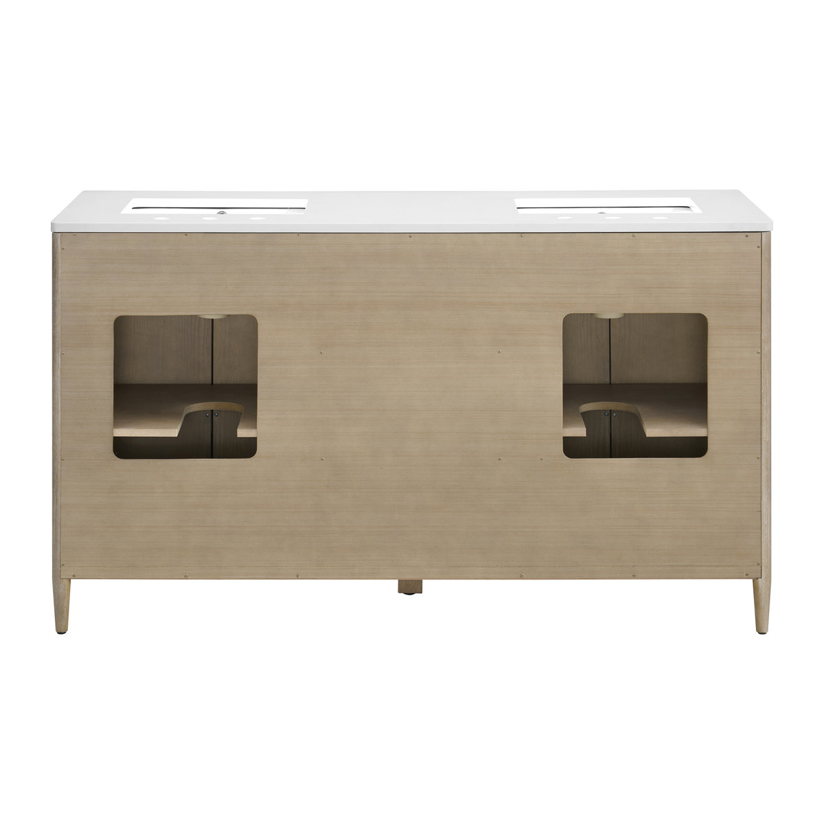 Highbury Furnishings 60" Double Bathroom Vanity In Whitewashed Ash ...