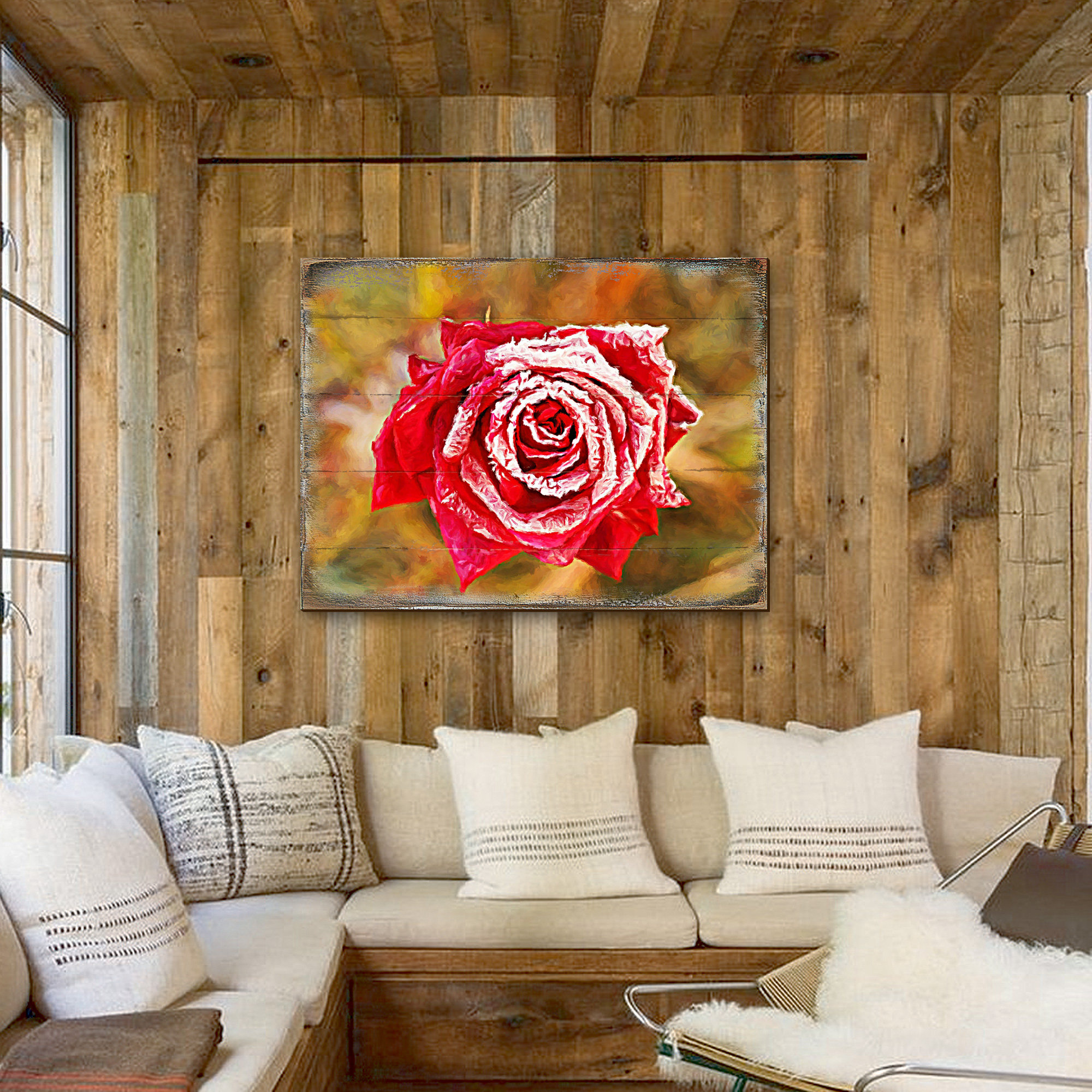 Wildon Home® Rose Wood Block - Rustic Wood Wall Art - Wayfair Canada