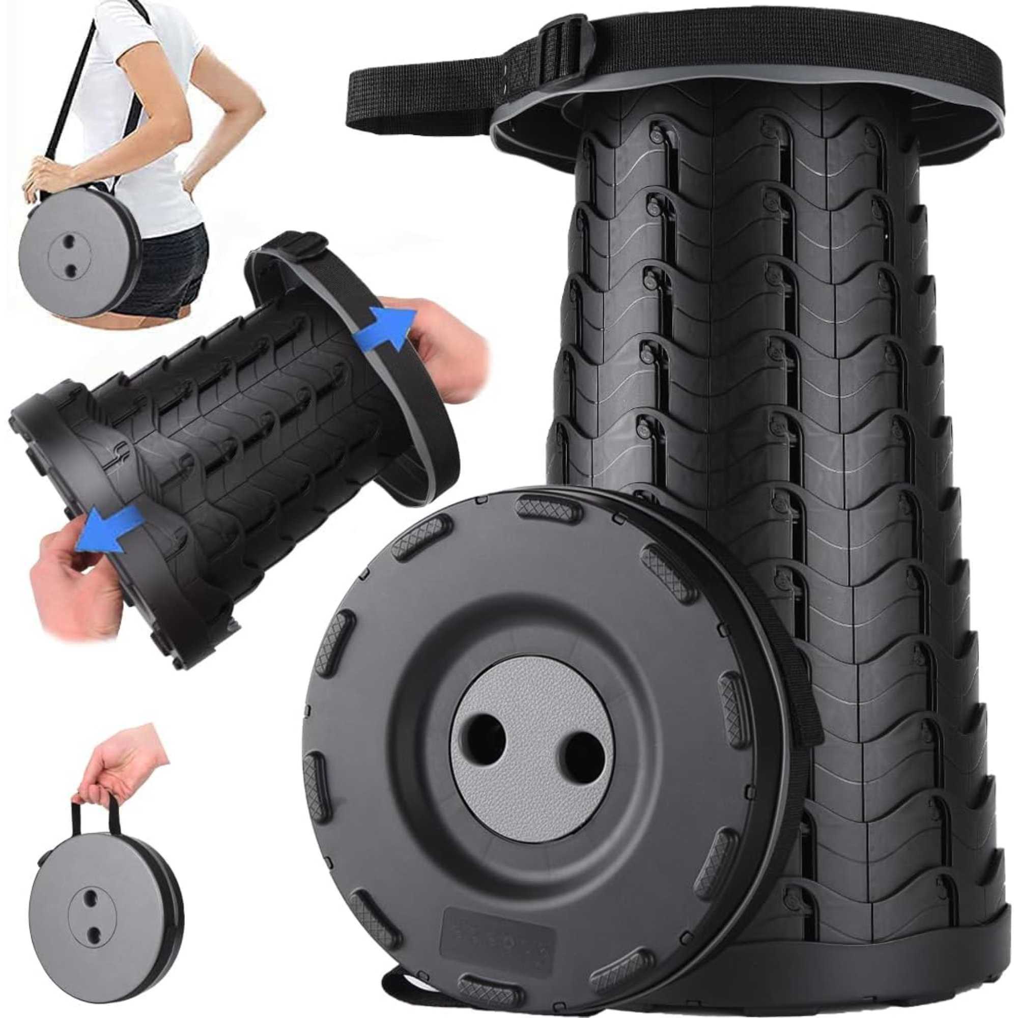 Arlmont & Co. Upgraded Square Collapsible Stool For Adults,Portable ...