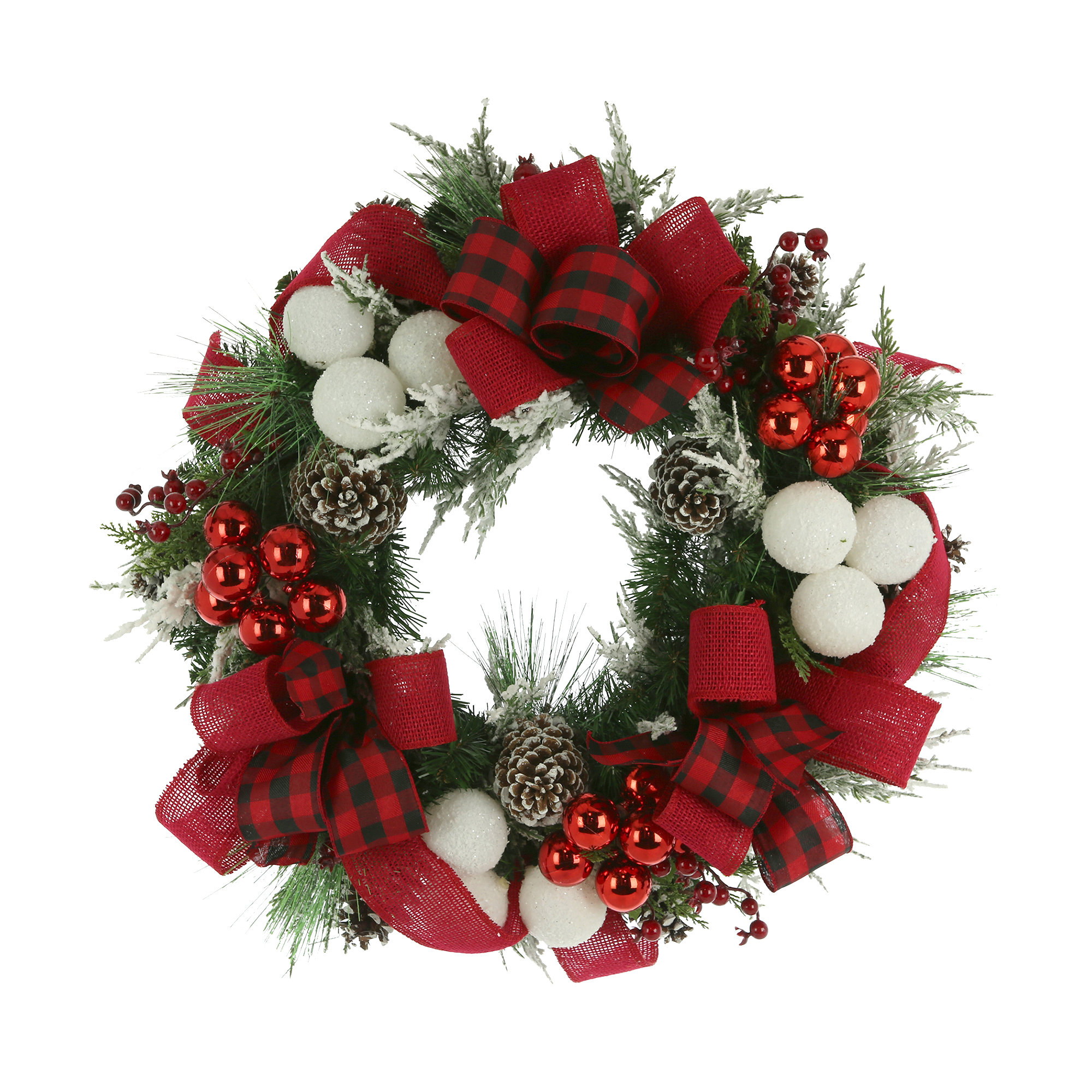 The Holiday Aisle® Jevita Handcrafted Faux Evergreen Wreath | Wayfair