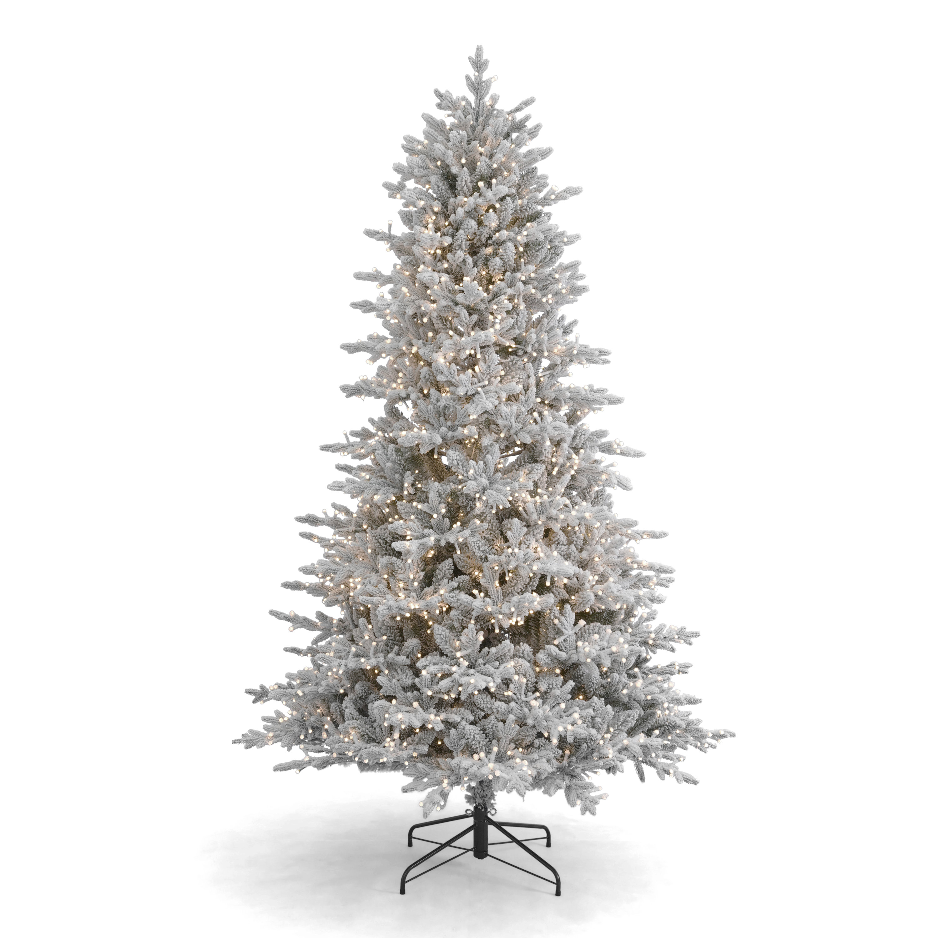 Seasonal Dandan Flocked Lighted Artificial Christmas Tree - Includes a ...