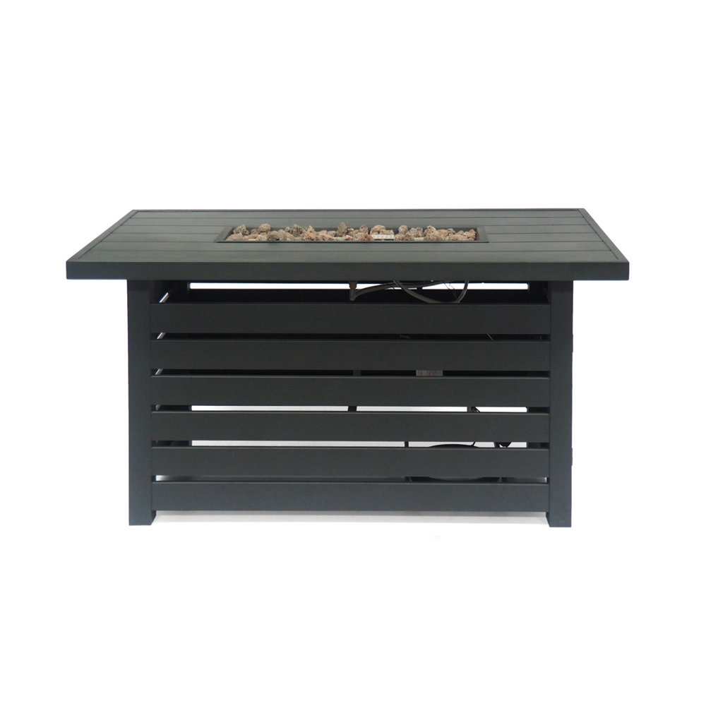 Latitude Run® Rectangular Iron Fire Pit With 30,000BTU Output And ...