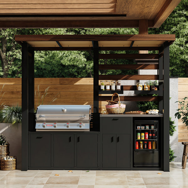 BKB365 Fusion Flame Galvanized Steel Covered Outdoor Kitchen - Wayfair ...