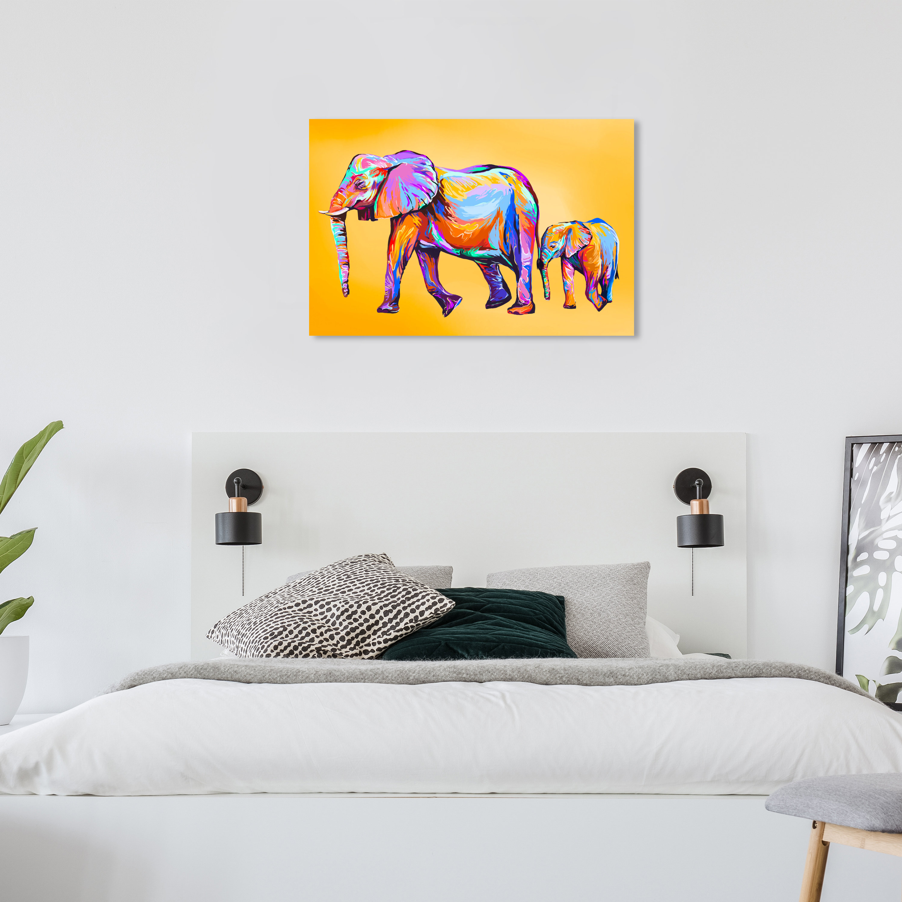 Bungalow Rose Mylz Saturated Elephants On Canvas by Wynwood Studio ...