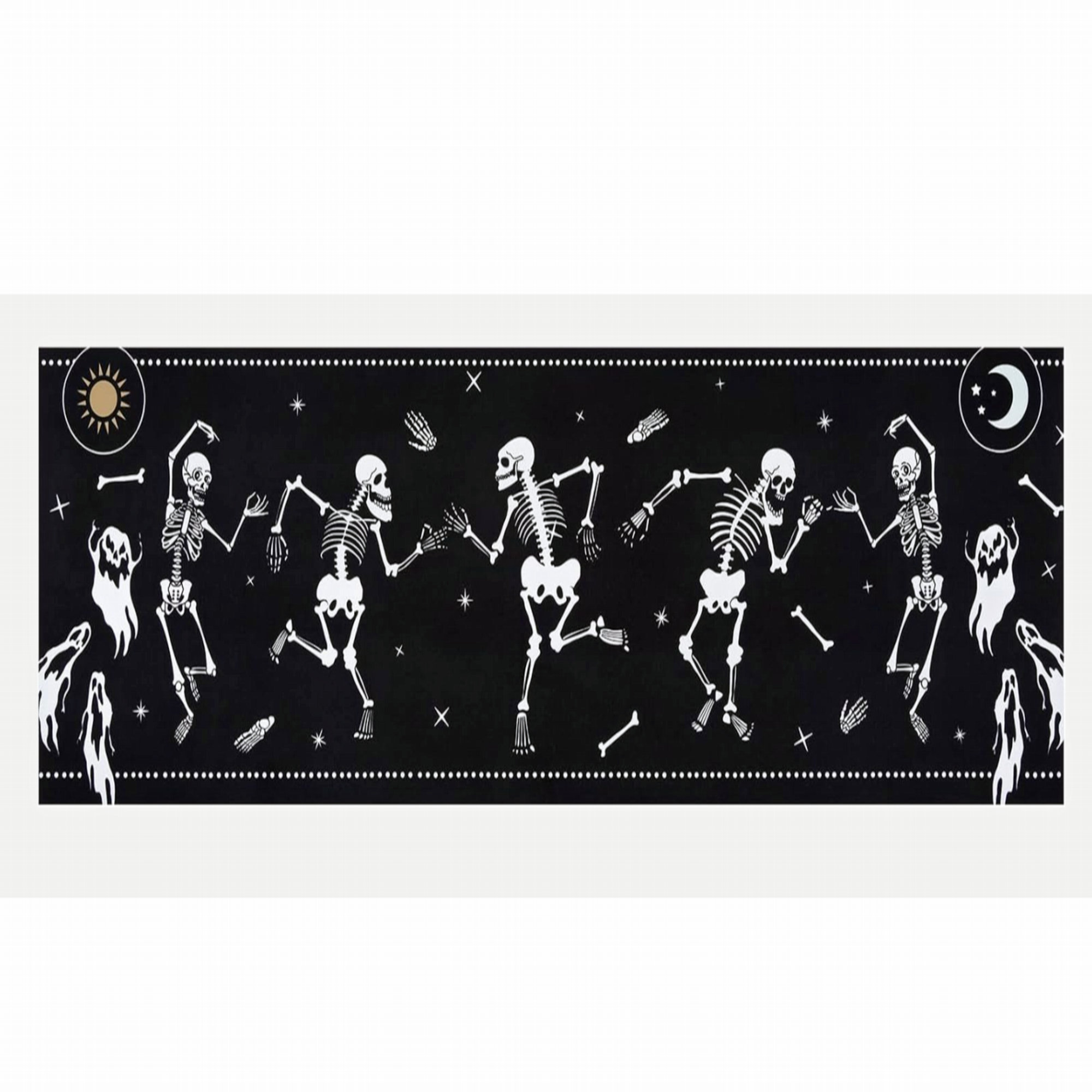 The Holiday Aisle® Halloween Runner Rug, Funny Dancing Skeleton Floor ...