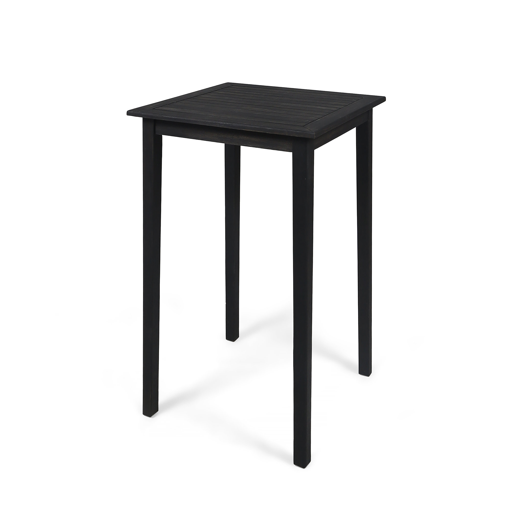 George Oliver Outdoor Minimalist Acacia Wood Square Bar Table | Wayfair