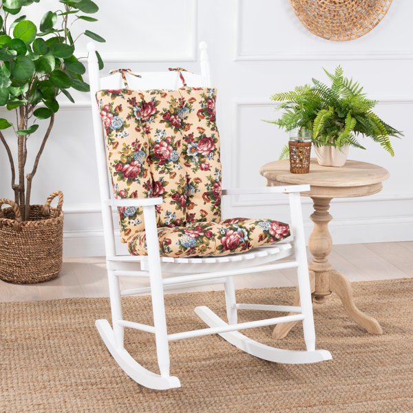 Winston Porter Bella Rose 18" x 24" Rocker Chair Pad Set | Wayfair