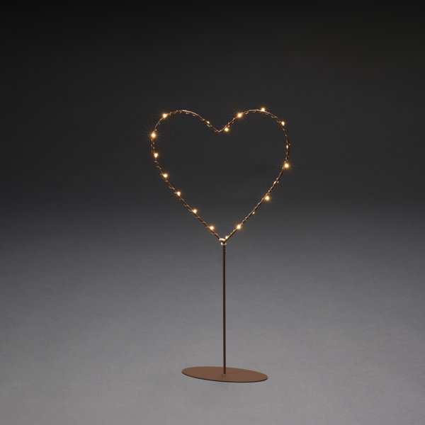 Konstsmide Heart LED Light with Timer - 40cm, 20 LEDs, Battery Operated ...