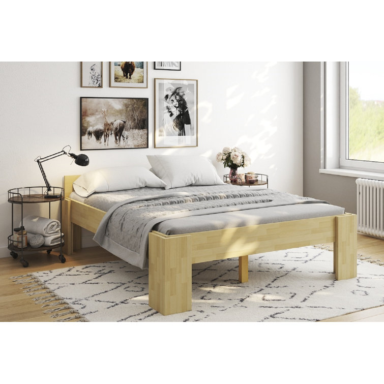 Ebern Designs European Kingsize (160 X 200Cm) Solid Wood Bed Frame Bed ...