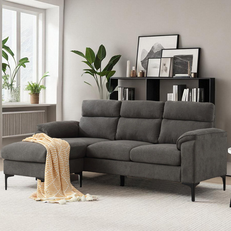 Red Barrel Studio® Idrissi 77.95" Wide Plush Microsuede Sectional Sofa ...