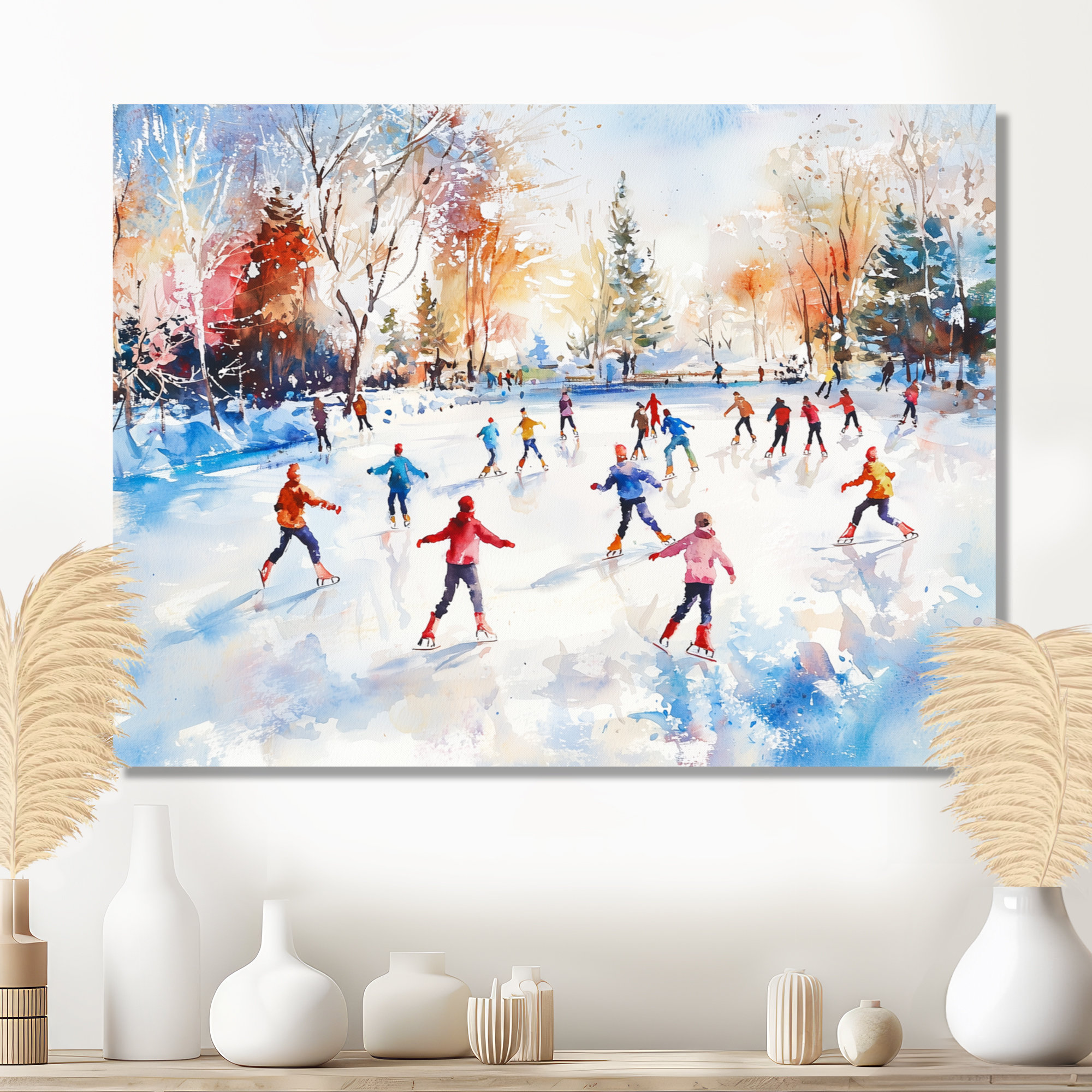 Ophelia & Co. Ice Skating Winter Landscape IV - Landscapes Metal Art ...